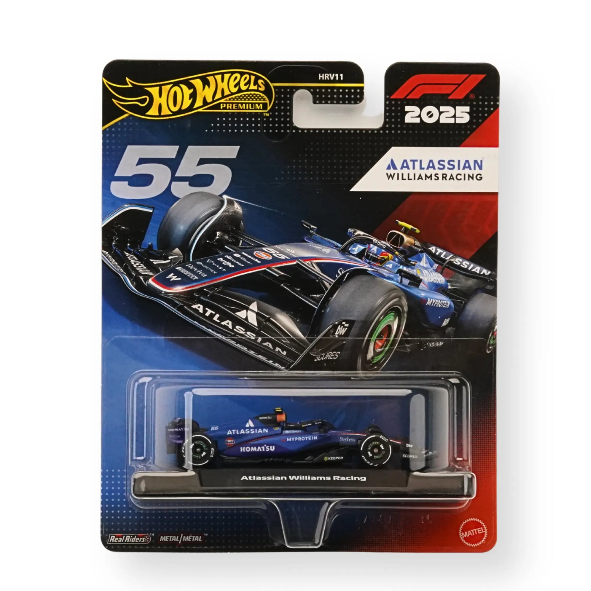 Hot Wheels Premium Atlassian Williams Racing Formula 1 Car 1:64 Die-Ca ...