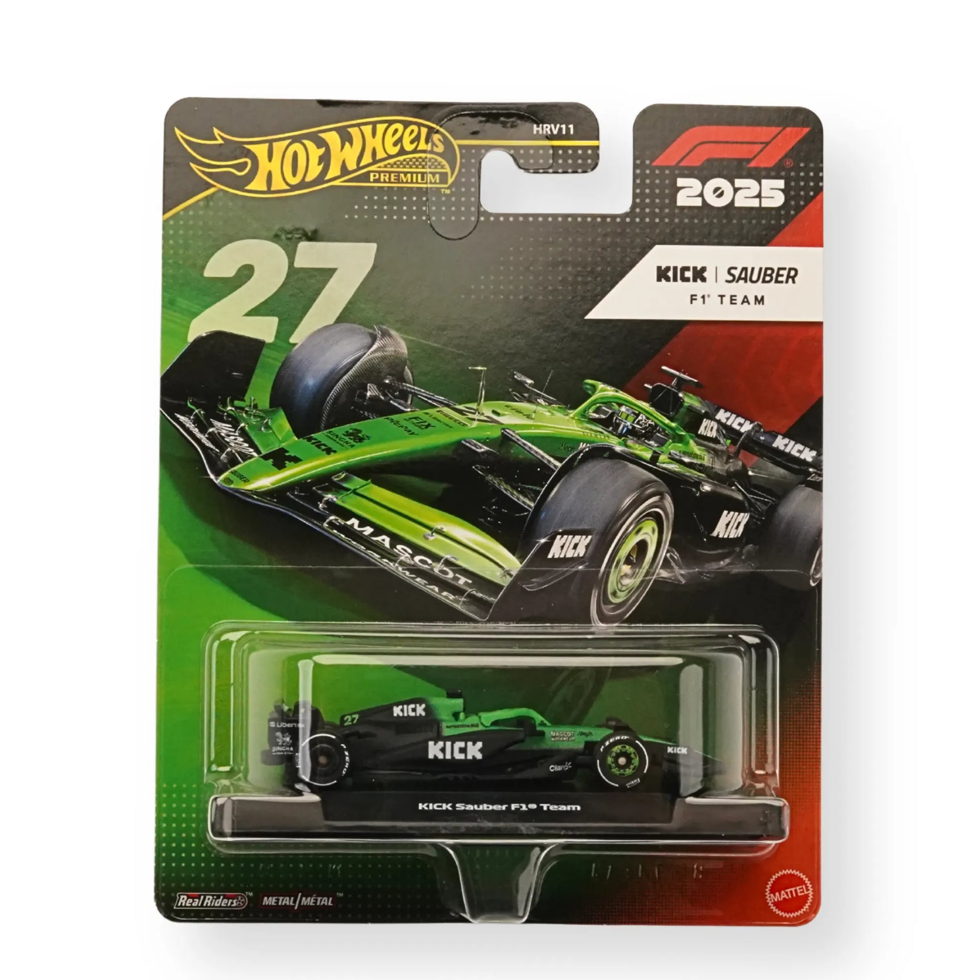 Hot Wheels Premium KICK Sauber F1 Team Formula 1 Car 1:64 Die-Cast Col ...